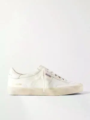 GOLDEN GOOSE Soul-star Logo-print Distressed Leather Sneakers - White
