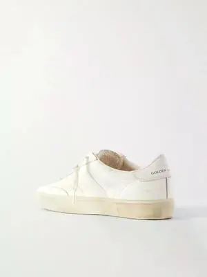 GOLDEN GOOSE Soul-star Logo-print Distressed Leather Sneakers - White