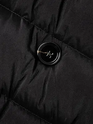 Burberry Hooded Belted Double-breasted Quilted Shell Down Coat - Black