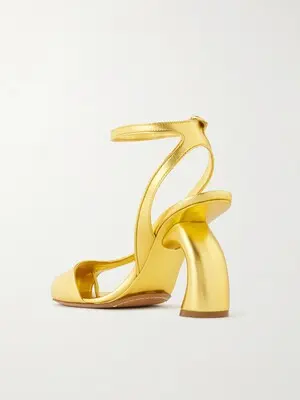 Dries Van Noten Cutout Metallic Leather Pumps