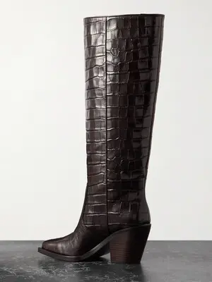 LOEFFLER RANDALL Lynn Croc-effect Knee Boots