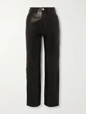 Khaite Danielle Leather Straight-leg Pants