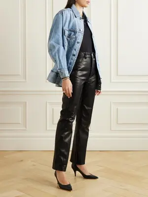 Khaite Danielle Leather Straight-leg Pants