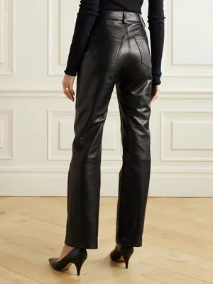 Khaite Danielle Leather Straight-leg Pants