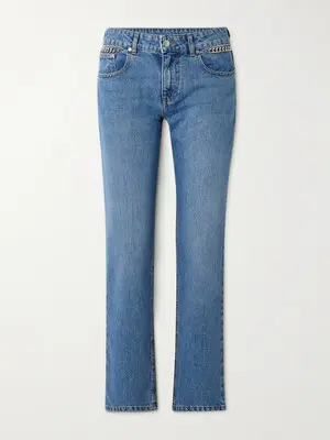 Stella McCartney Net Sustain Falabella Chain-embellished Jeans