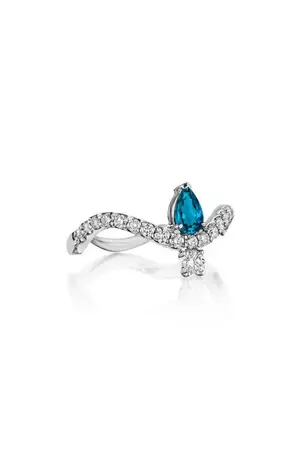 Hueb Mirage Diamond And Blue Topaz Ring - White Gold