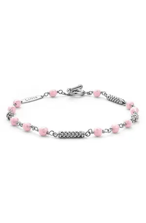 Lagos Caviar Icon Ceramic Bead Toggle Bracelet - Pink