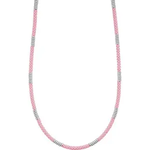Lagos Caviar Ceramic Station Necklace - Pink