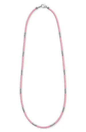 Lagos Caviar Ceramic Station Necklace - Pink