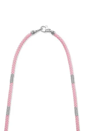Lagos Caviar Ceramic Station Necklace - Pink