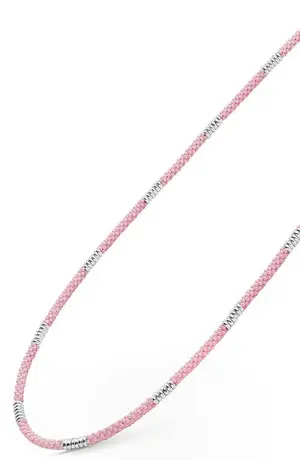 Lagos Caviar Ceramic Station Necklace - Pink