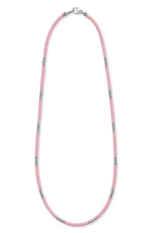 Lagos Caviar Ceramic Station Necklace - Pink