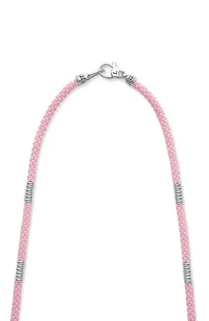 Lagos Caviar Ceramic Station Necklace - Pink