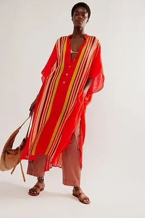 Free People Vacation Mode Kaftan Cherry