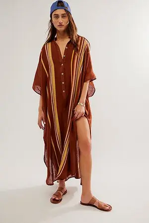 Free People Vacation Mode Kaftan Coconut Shell