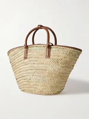 Jacquemus Leather-trimmed Raffia Tote Bag