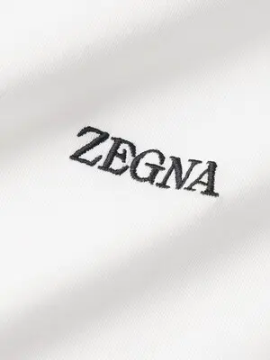 Zegna Slim-fit Logo-embroidered Cotton-jersey T-shirt