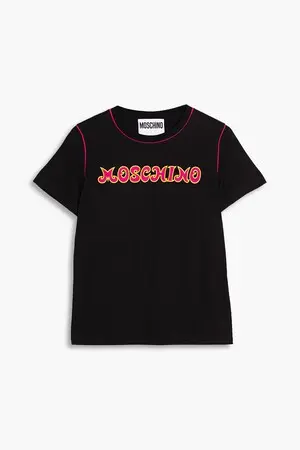 Moschino Embroidered Cotton-jersey T-shirt