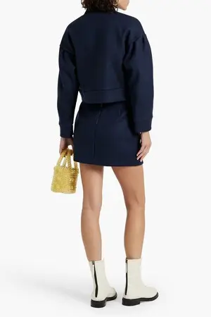 Red Valentino Cropped Wool-blend Bomber Jacket