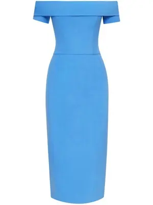 Oscar De La Renta Off-shoulder Draped Midi Dress