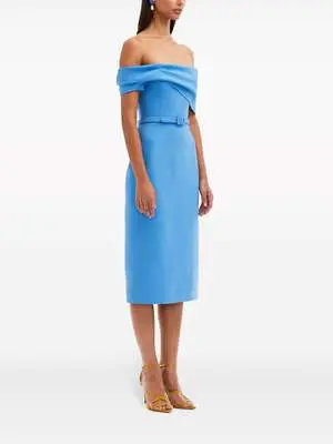 Oscar De La Renta Off-shoulder Draped Midi Dress