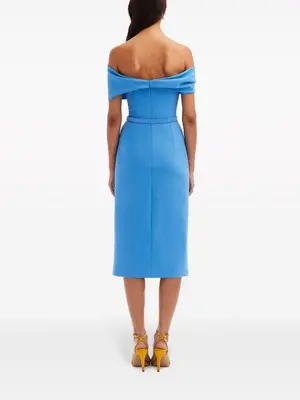 Oscar De La Renta Off-shoulder Draped Midi Dress