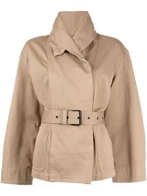 MARANT ETOILE Prunille Belted Cotton Jacket