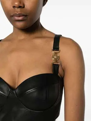 Versace Medusa '95 Leather Bustier Top