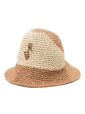 Ruslan Baginskiy Monogram Appliqué Bucket Hat - Brown