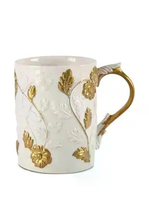 VILLARI Taormina Porcelain Mug - Gold