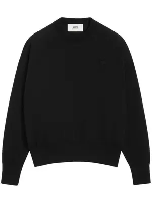 AMI Paris De Coeur Wool Sweater - Black