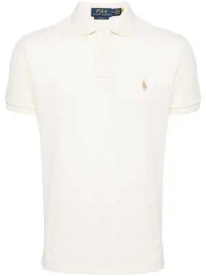 Polo Ralph Lauren Embroidered Cotton Polo Shirt - Neutrals