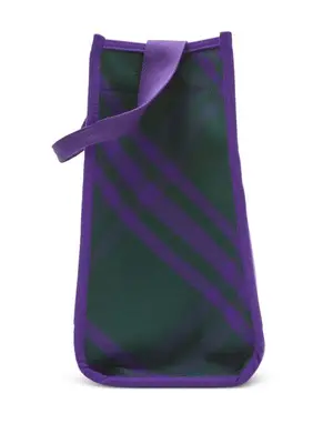 Burberry Check-pattern Leather Tote Bag - Purple