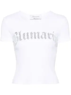 Blumarine Rhinestone-embellished T-shirt - White