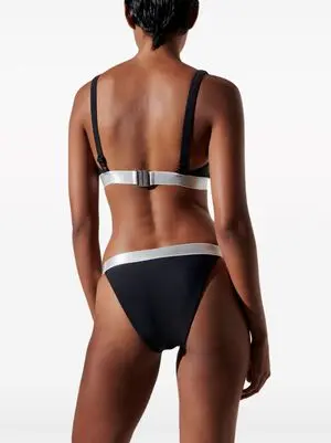 Karl Lagerfeld Logo Underband Triangle Bikini Top - Black