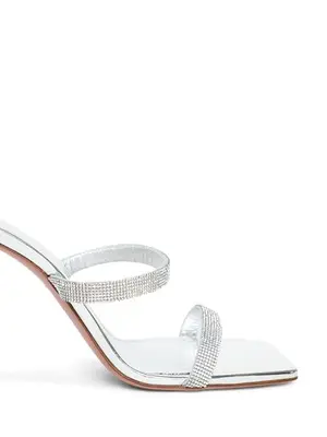 Amina Muaddi Rih Slipper 95mm Sandals - Silver