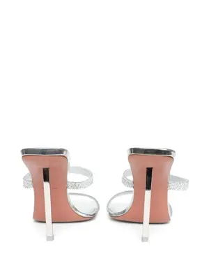 Amina Muaddi Rih Slipper 95mm Sandals - Silver