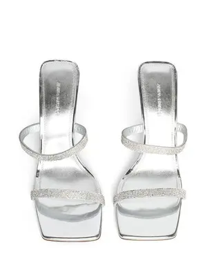 Amina Muaddi Rih Slipper 95mm Sandals - Silver