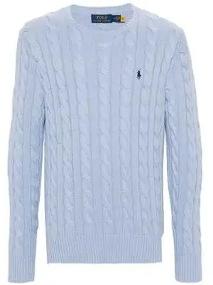 Polo Ralph Lauren Cotton Jumper With Pony Motif - Blue