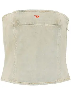 DIESEL® De-ville Denim Bandeau Top - Green
