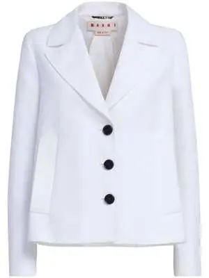 Marni Single-breasted Cotton Blazer - White