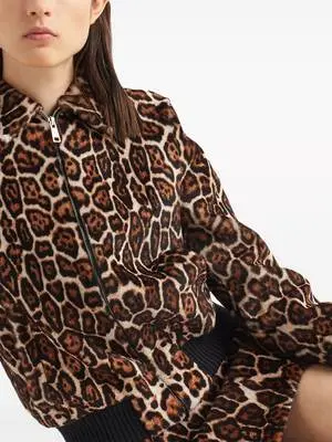 Prada Animal-print Shearling Miniskirt - Brown