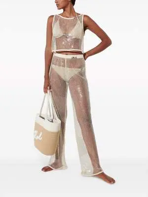 Karl Lagerfeld Sequinned Mesh Trousers