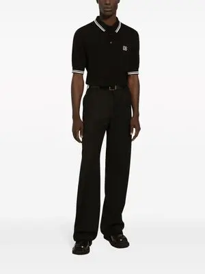 Dolce & Gabbana Logo-embroidered Stripe-detail Polo Shirt