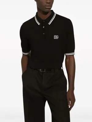 Dolce & Gabbana Logo-embroidered Stripe-detail Polo Shirt