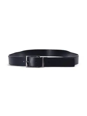 Emporio Armani Leather Buckle Belt - Black