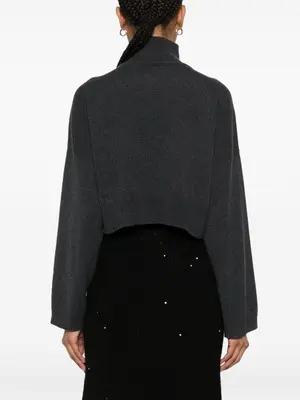 Brunello Cucinelli Monili-embellished Cropped Top - Grey