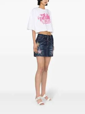 Dsquared2 Star-studded Denim Miniskirt