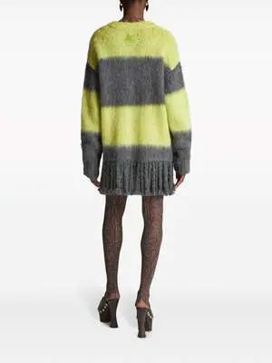 Etro Striped Brushed Cardigan Coat - Grey