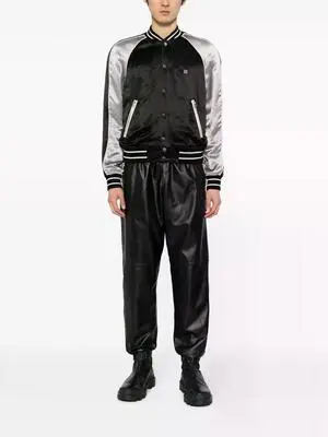 Moschino Cropped Leather Track Pants